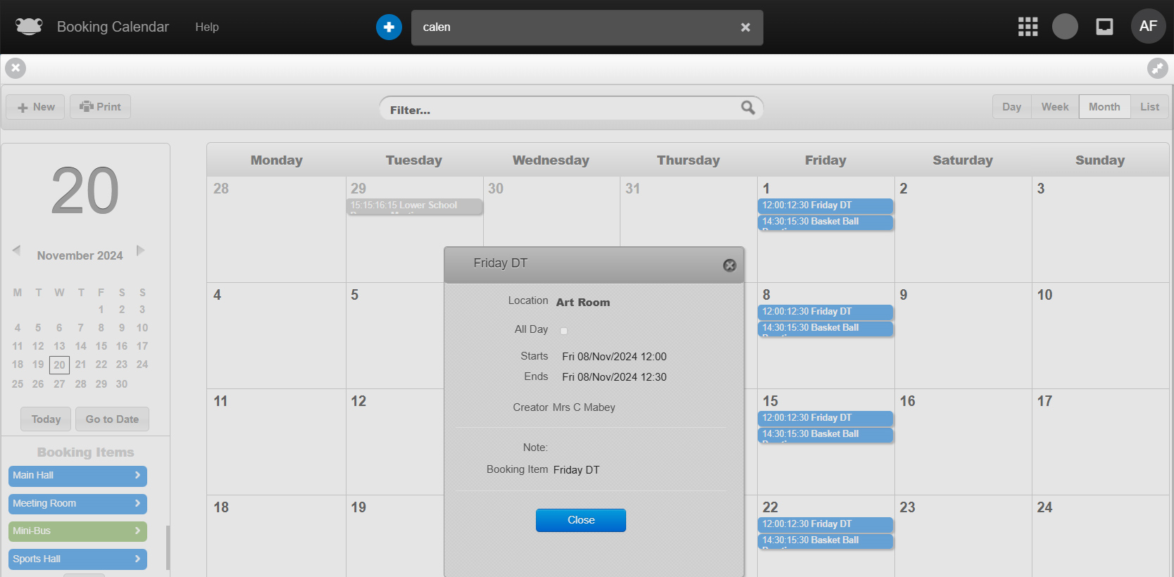 Booking Calendar :: Frog Education AU
